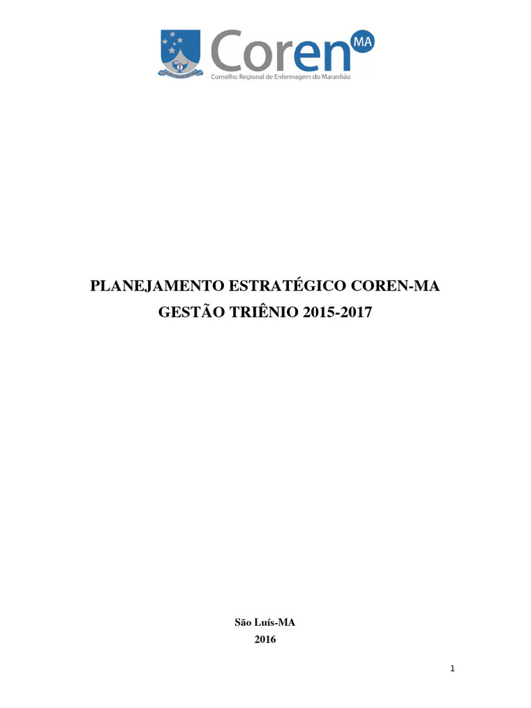 4298 Planejamento Estrategico Coren Ma Gestao 2015 A 2017 | PDF