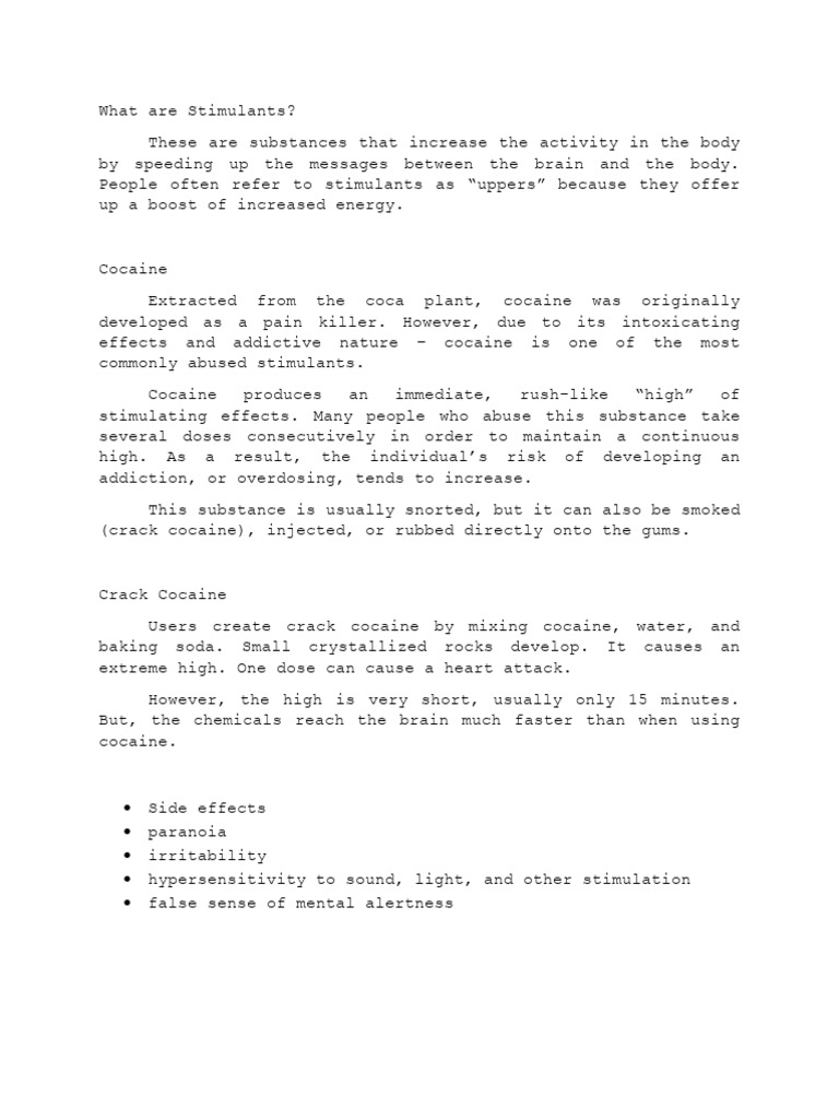 Understanding Stimulants and Their Effects | PDF | Self-Improvement | Wellness