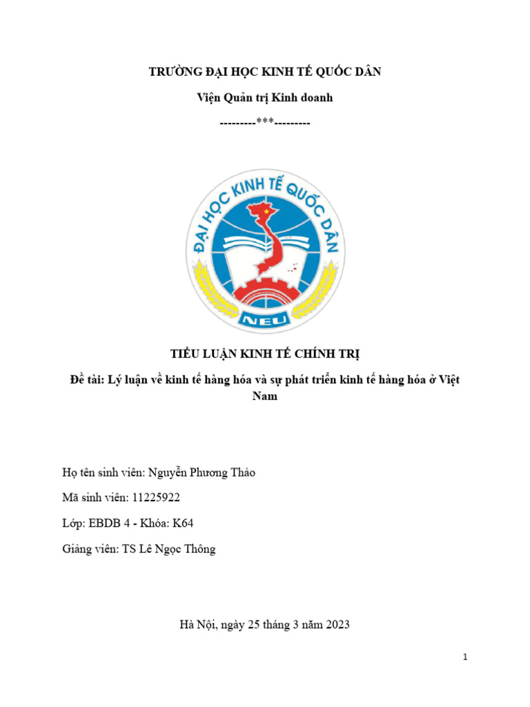 Tiểu luận KTCT bản chính | PDF