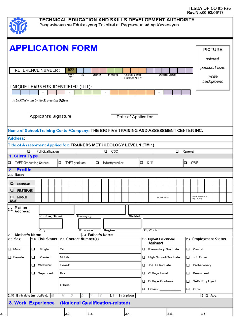 Application Form TM 1 | PDF