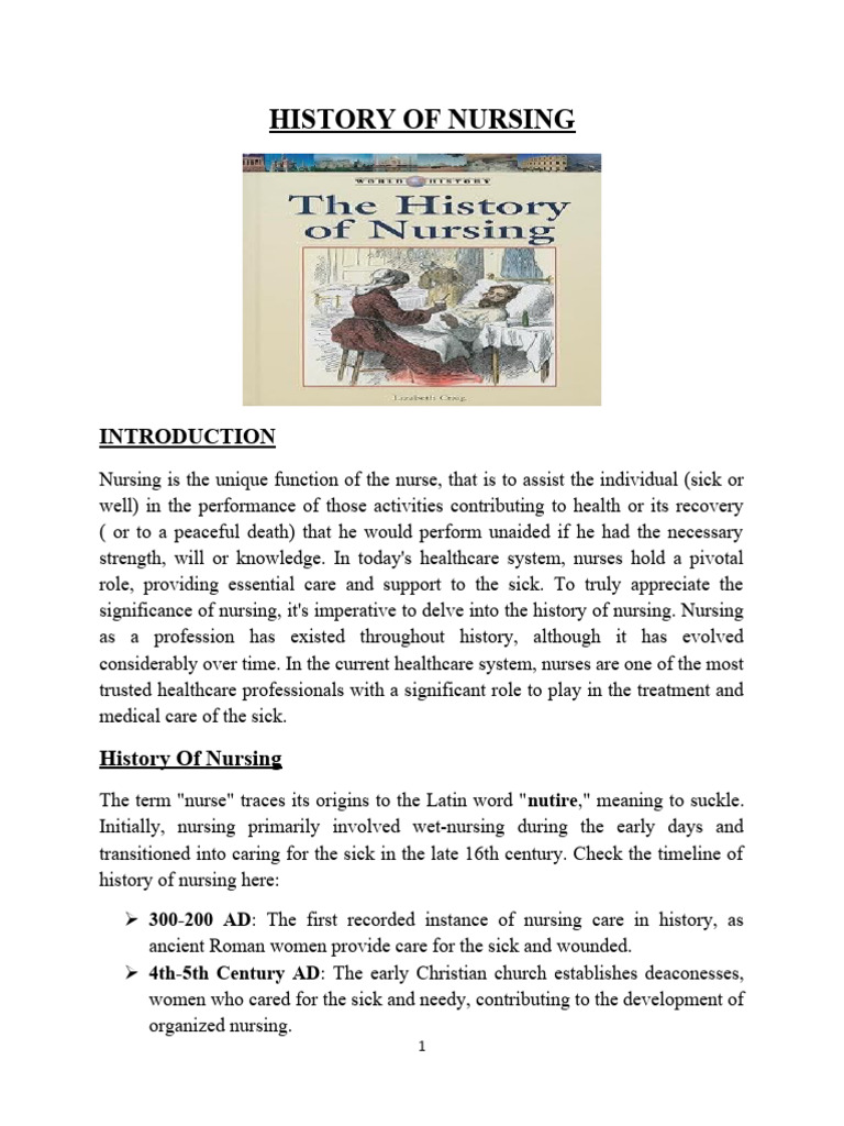 Nursing History | PDF | Nursing | Health Care