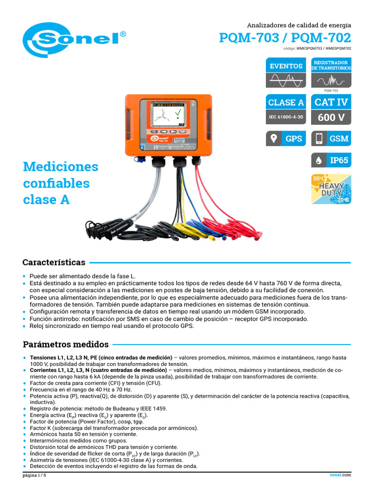 folleto_PQM-702_703_ES_v4.03 | PDF | Corriente eléctrica | Energia ...
