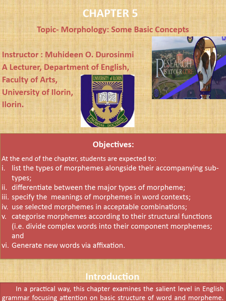 Morphology: Key Concepts & Types | PDF | Word | Morphology (Linguistics)