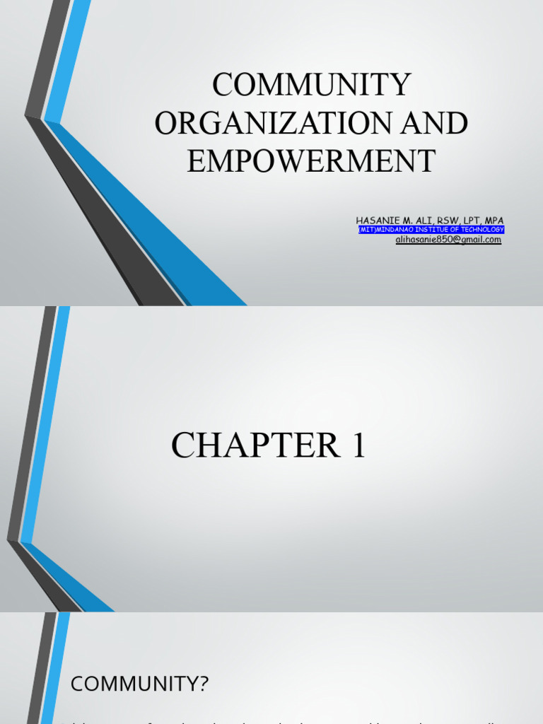 Community Organization and Empowerment Lectures | Download Free PDF ...