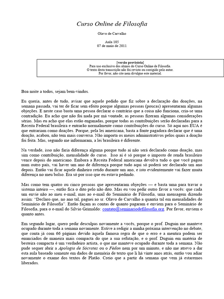 Aula 105 Cof | PDF | Science | Pensamento