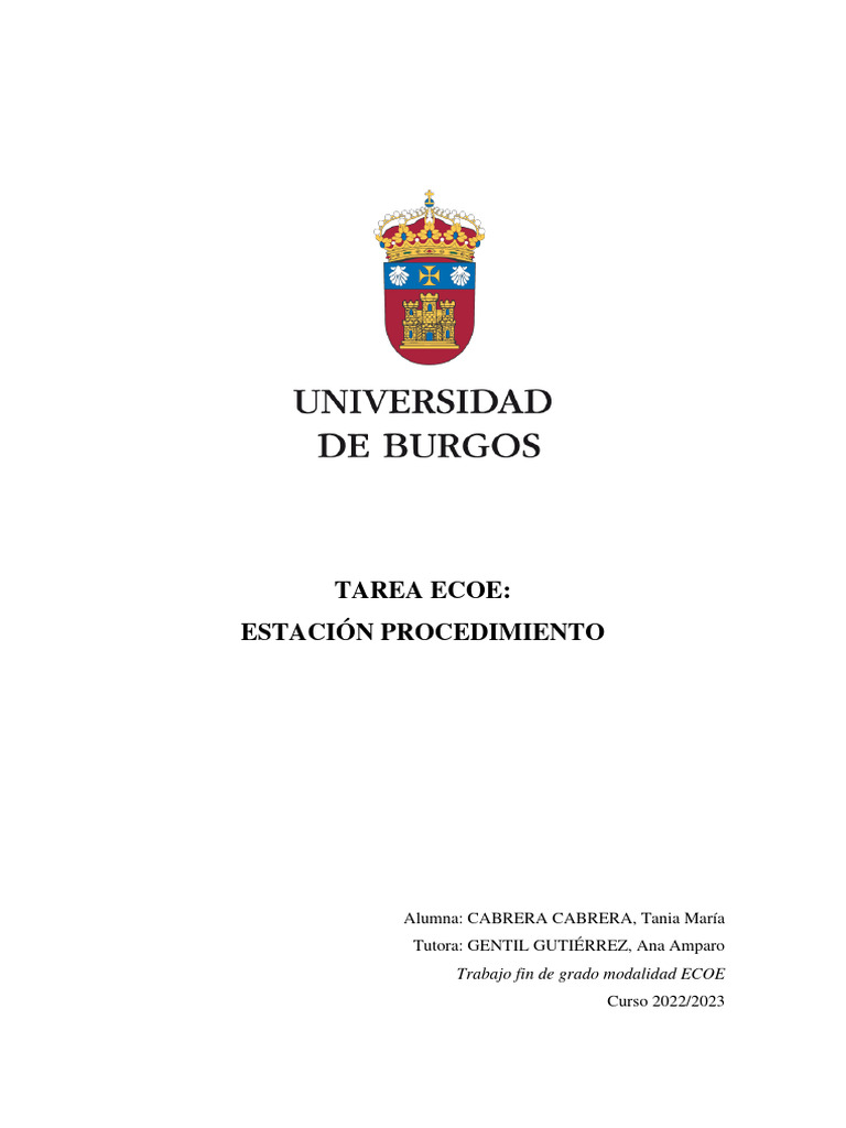 Tarea I Ecoe (Procedimiento) - Tania Cabrera | PDF