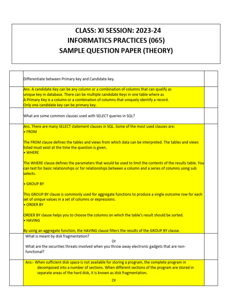 11th Ip Sample Paper Pdf