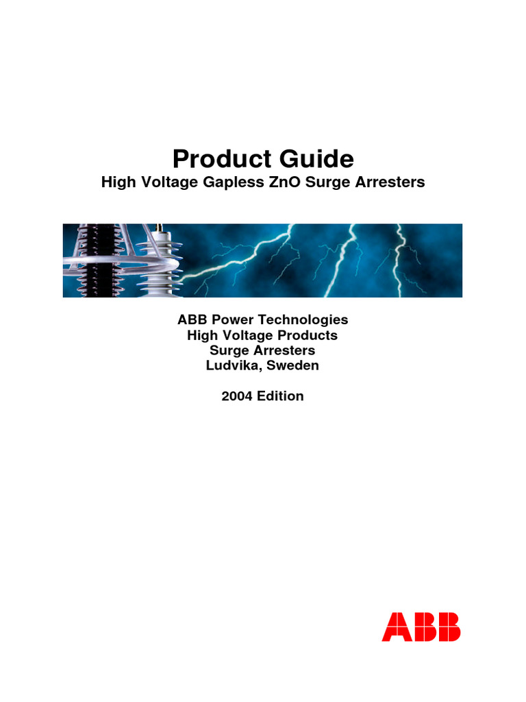 Pararrayos Product Guide 2004E | PDF | Zinc Oxide | Insulator (Electricity)