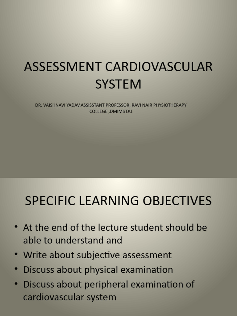 Assessment Cardiovascular Sy - 1 | PDF | Heart | Heart Failure