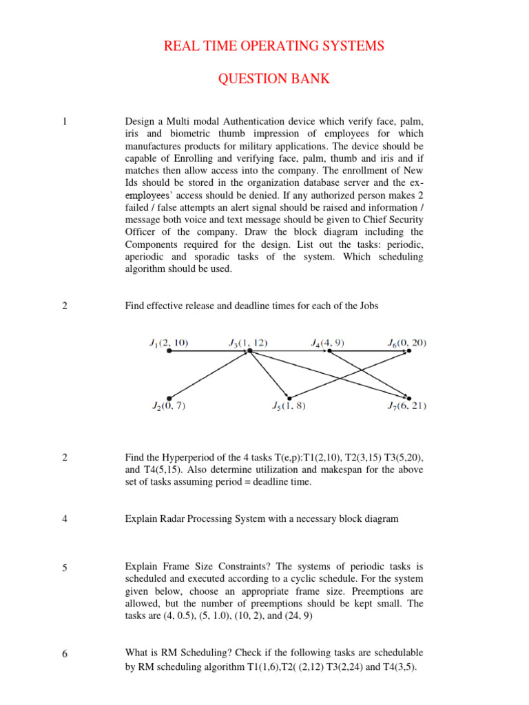 Question Bank RTOS | PDF | Computer Science | Computing Question Bank RTOS | PDF | Computer Science | Computing