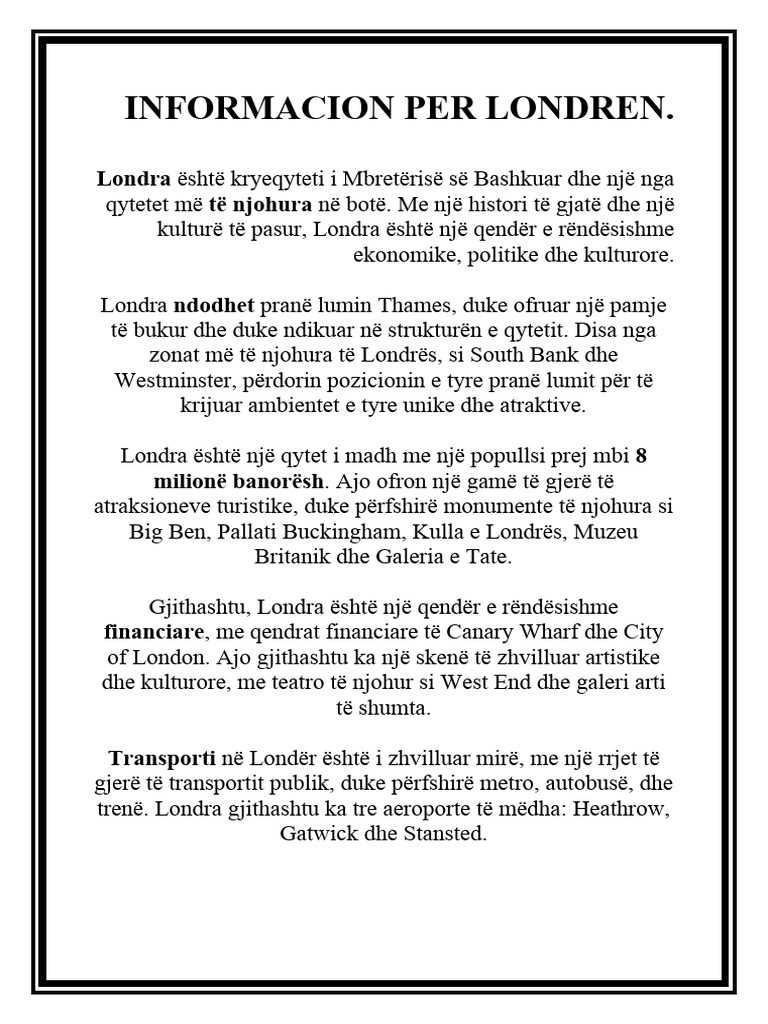 Informacion Per Londren Gjeo | PDF