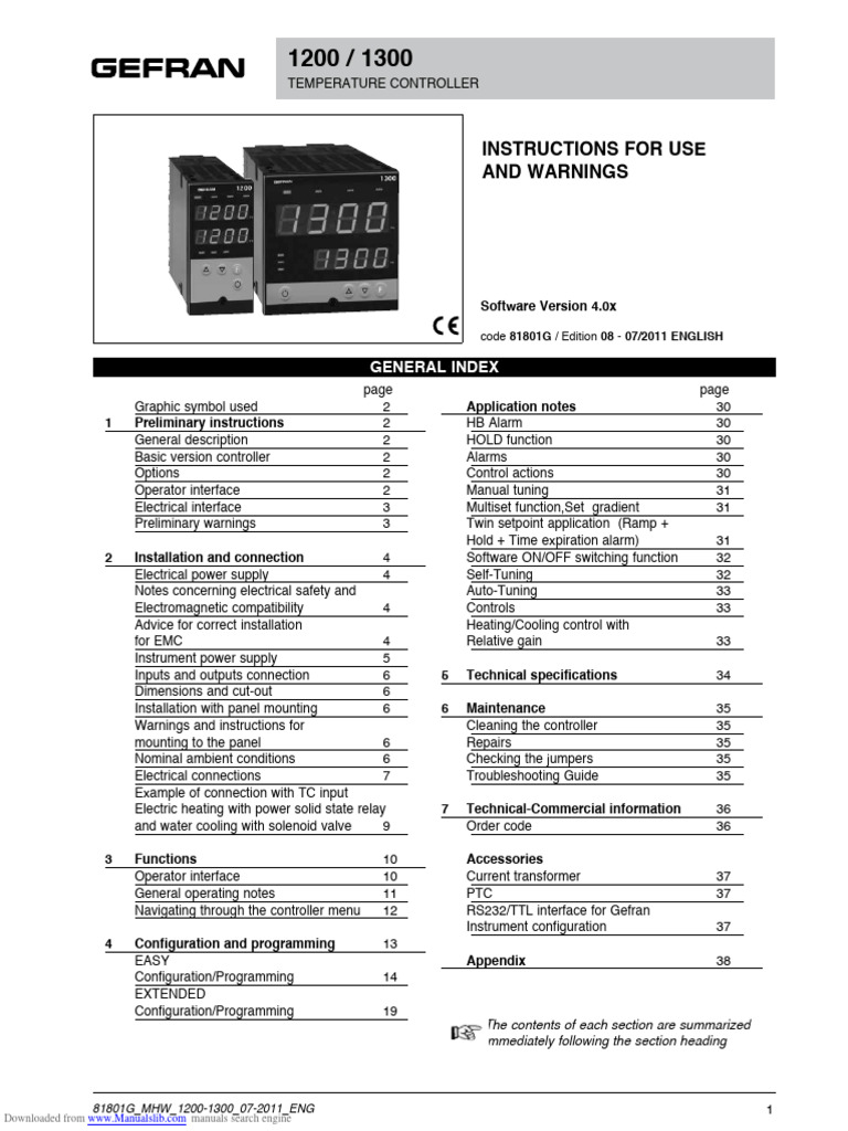 1200 Temperature Controller | PDF | Power Supply | Electromagnetic Compatibility