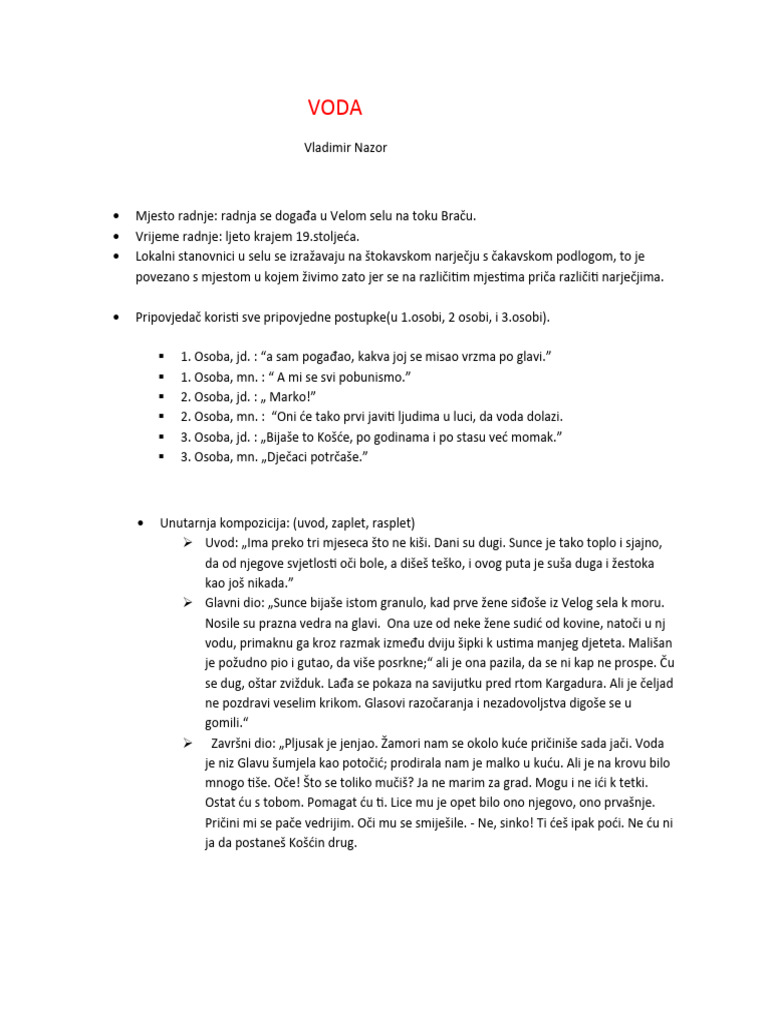 Lektira Voda | PDF