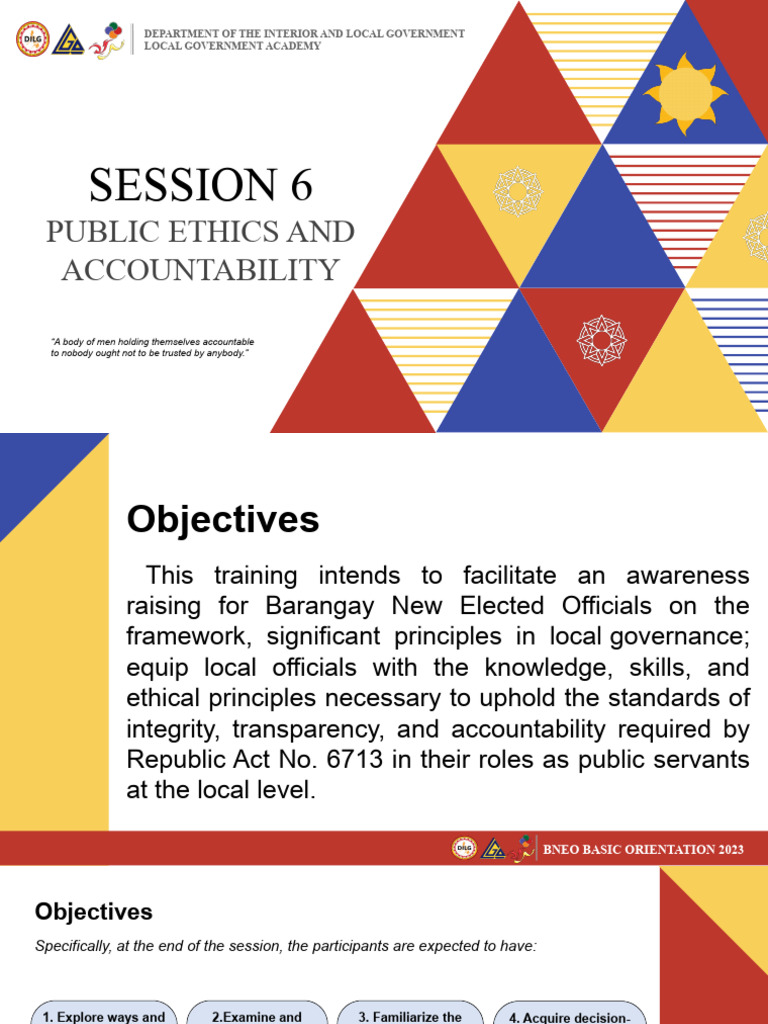 Public Ethics and Accountability Training | PDF | Transformational ...