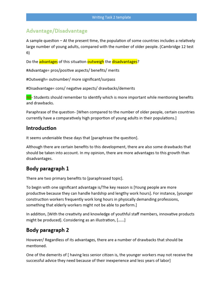 Writing Task 2 Template | PDF | Argument | Reason