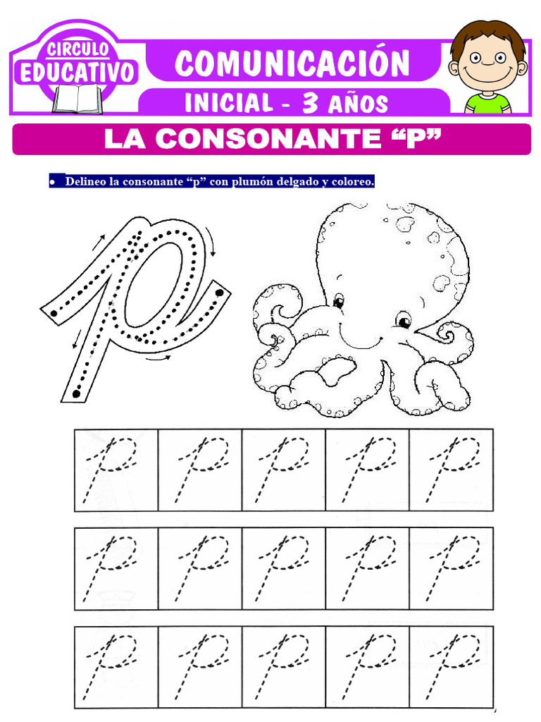La-Consonante-P-para-Ninos-de-Tres-Anos | PDF