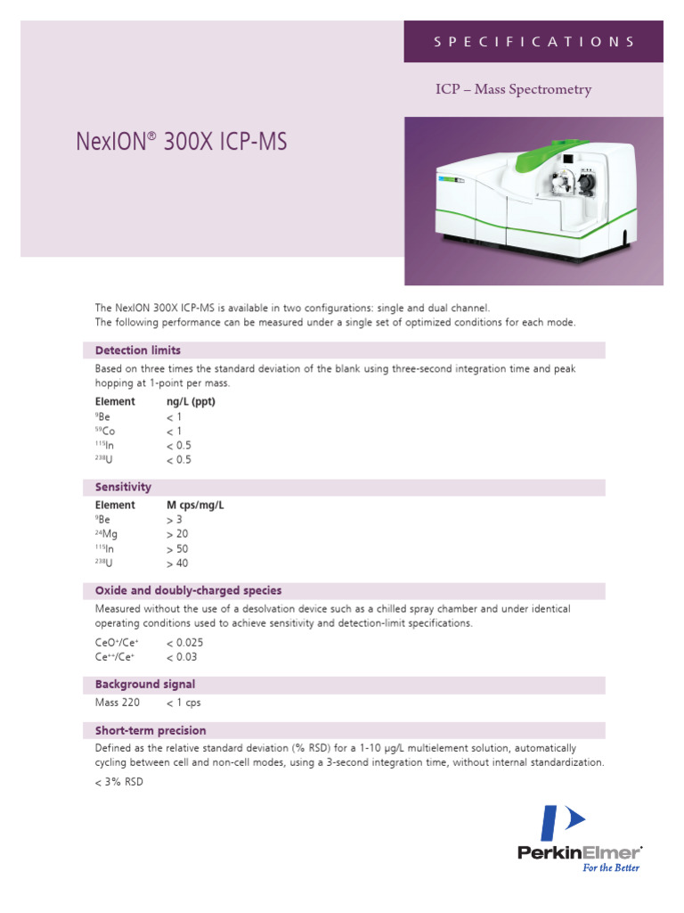 44-74797SPC NexION 300X ICP-MS | PDF | Chemistry | Science