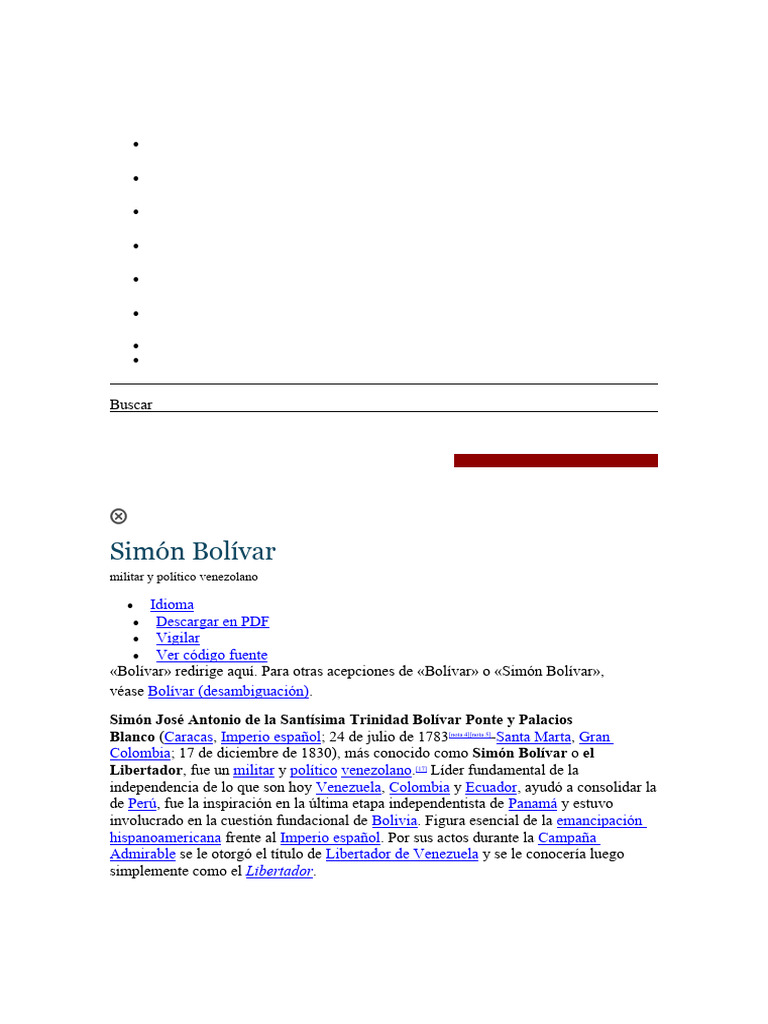 Simón Bolívar: Venezuelan Liberator | PDF
