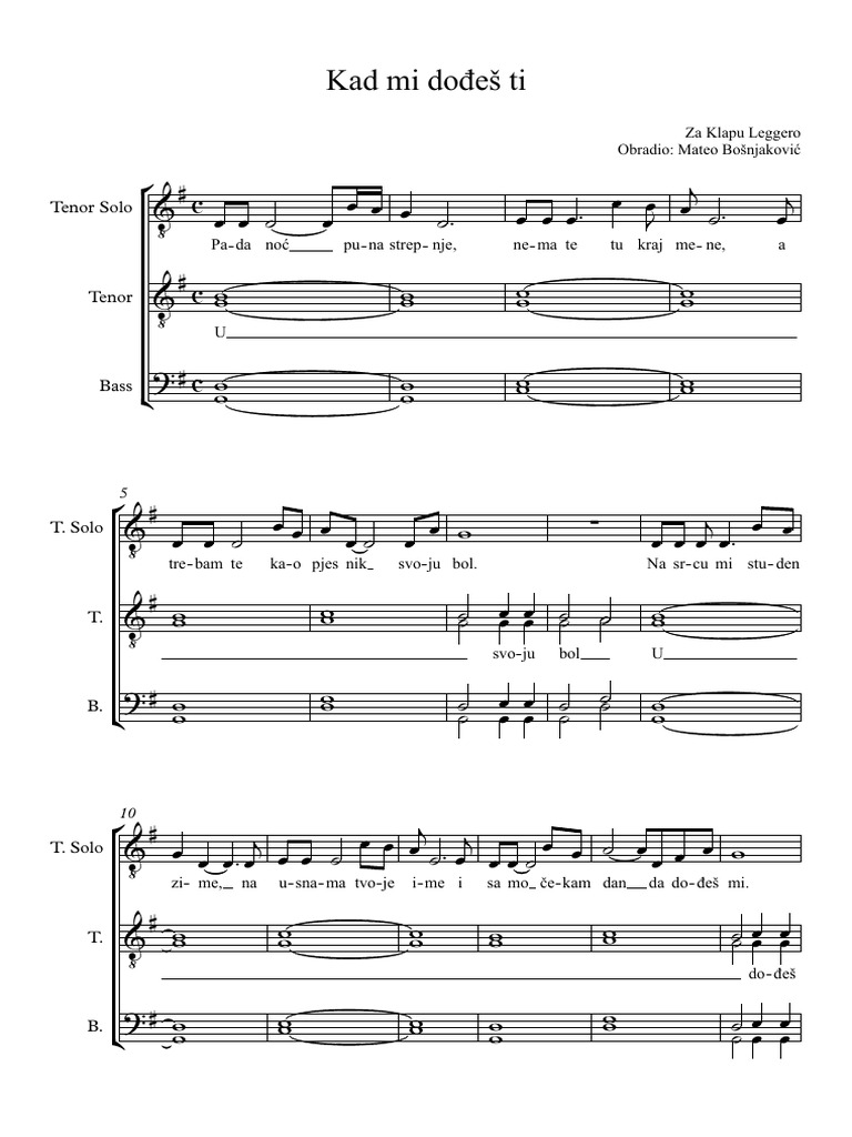 Kad Mi Dođeš Ti | PDF