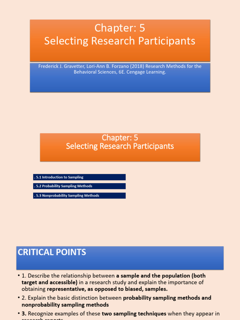 Ch5 Selecting Research Participants 2022 | PDF