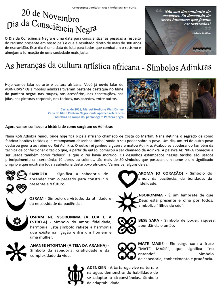 Significados dos Símbolos Adinkra | PDF