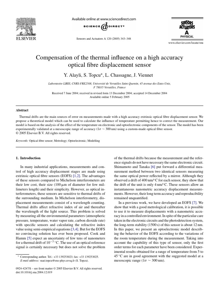 Optical Fibre Displacement Sensor | PDF | Fiber Optic Communication ...