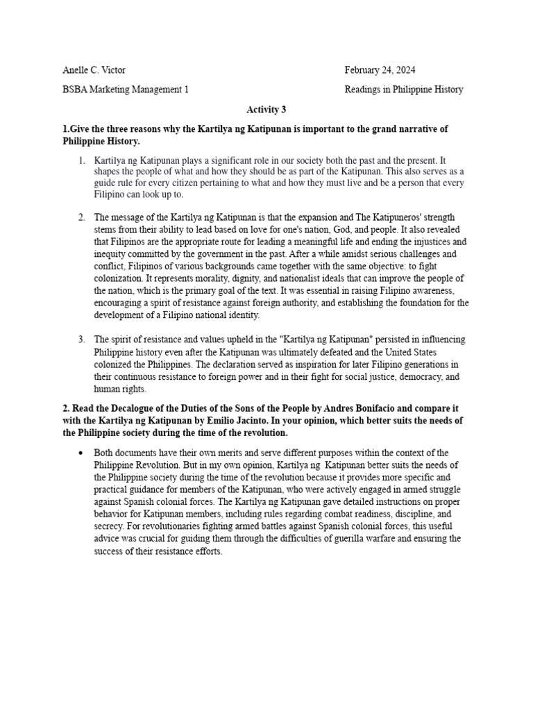 Victor, Anelle C. - Riph (Activity 3) | PDF | Philippines