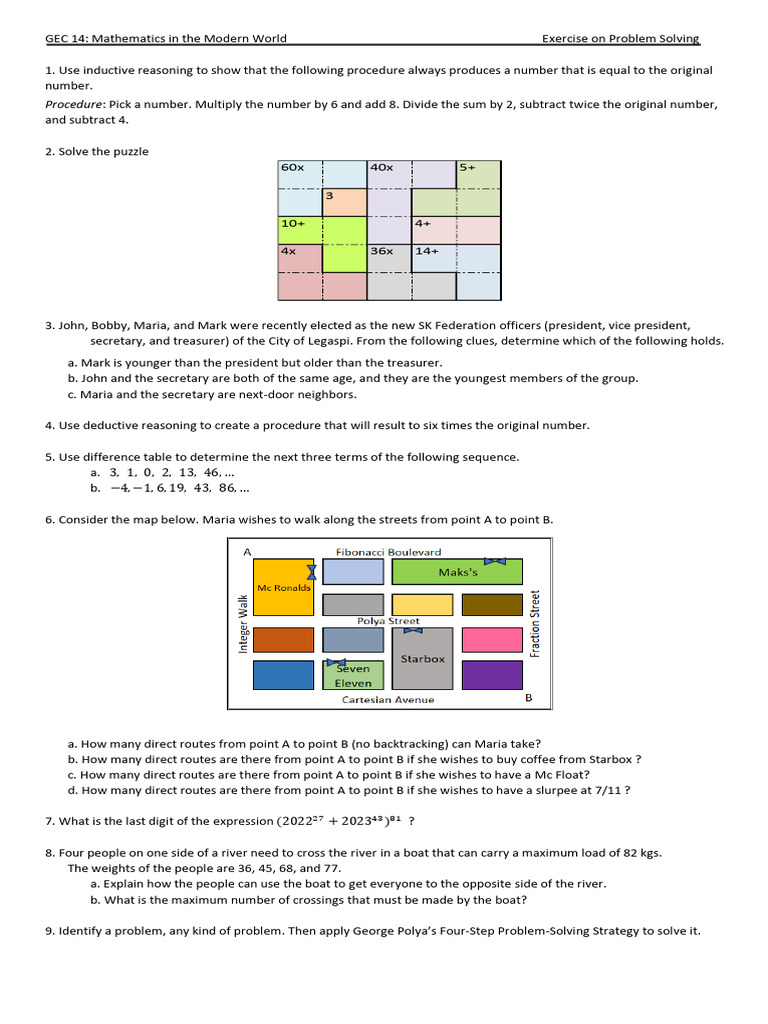 Problem Solving Exercises in Mathematics | PDF