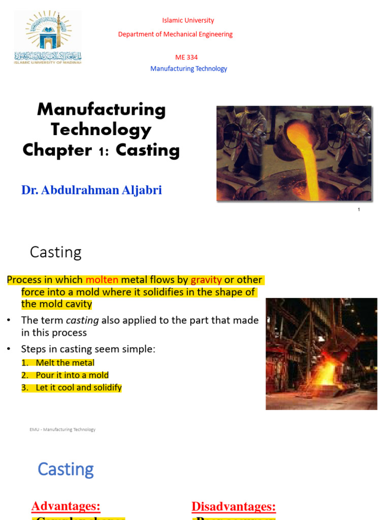 Chapter 1 Casting Technology | PDF | Foundry | Casting