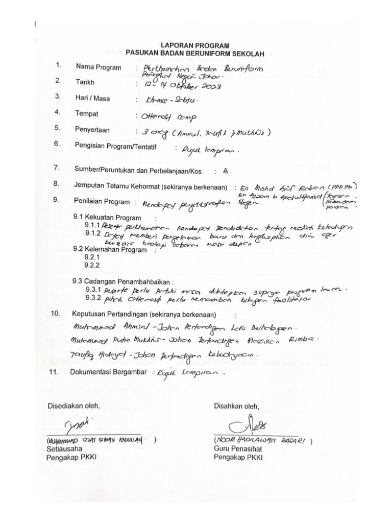 Laporan Perkhemahan Ppki | PDF