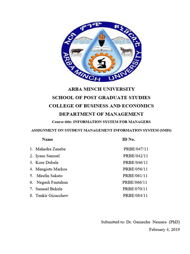 SMIS Arba Minch University | PDF