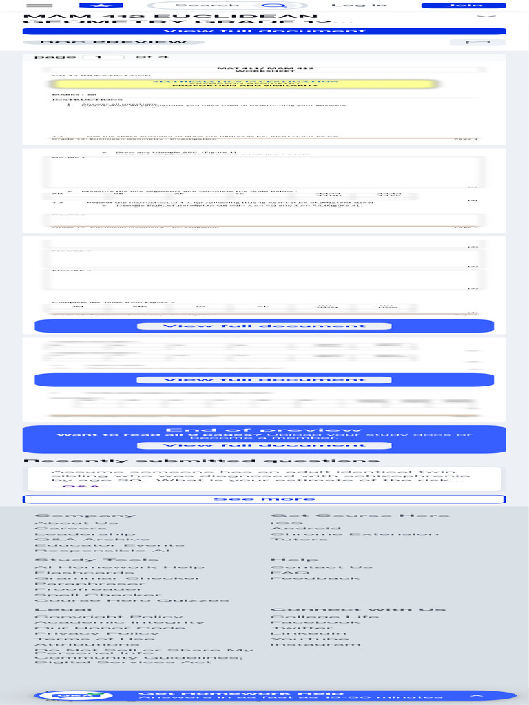 Mam 412 Euclidean Geometry Grade 12 Investigation - PDF - Mat 411 Mam ...