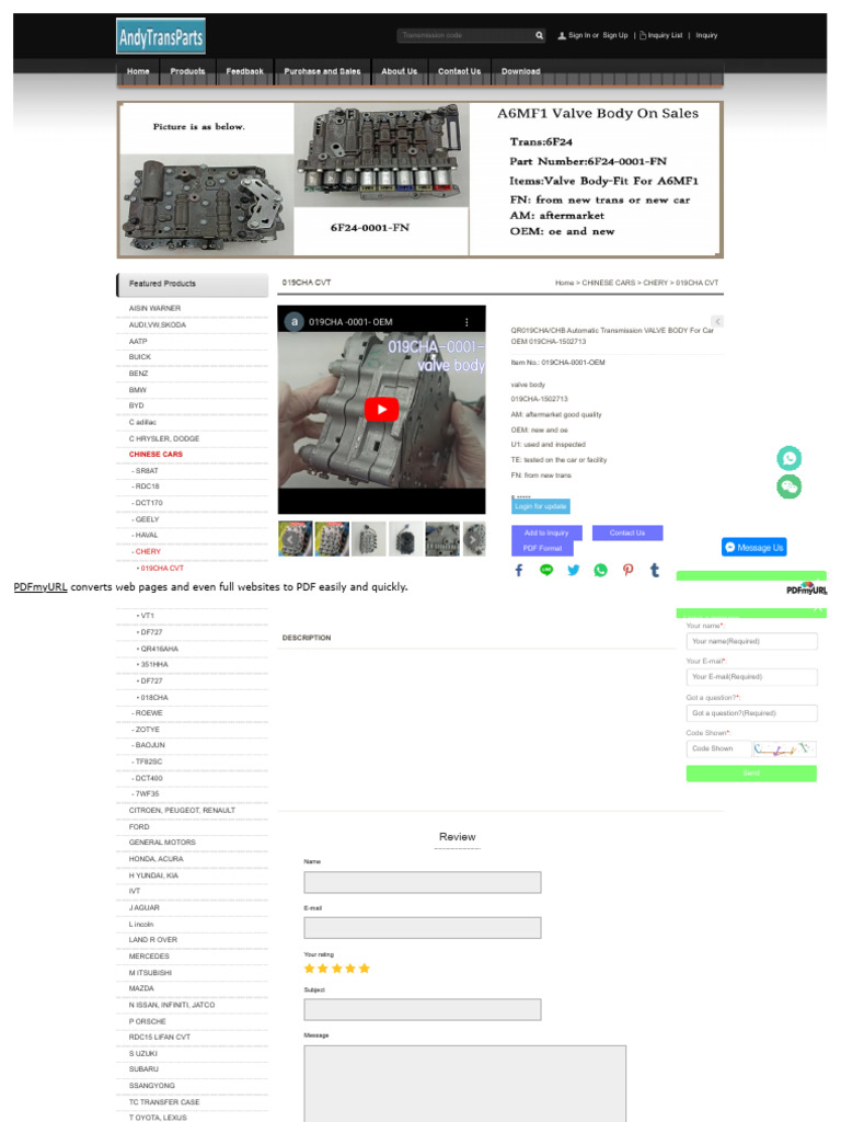QR019CHA Automatic Transmission Valve Body | PDF | Automotive Industry ...
