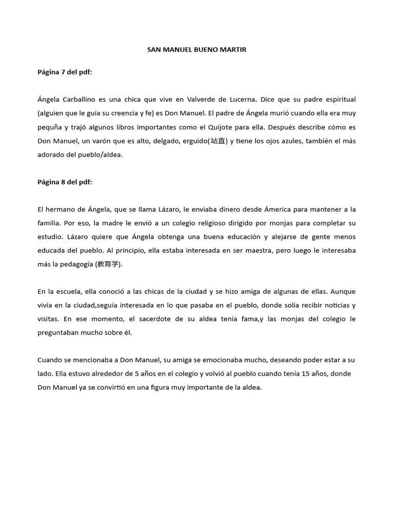 Lectura - San Manuel Bueno Martir | PDF