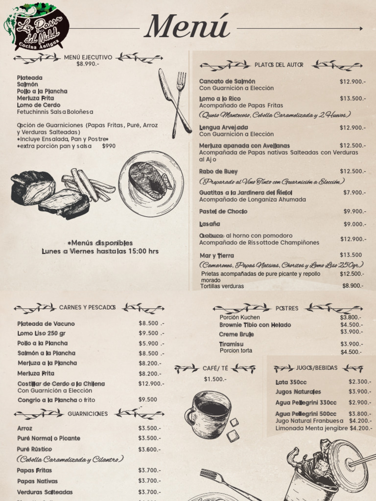 Menu La Parra | PDF | Alimentos | Cocina