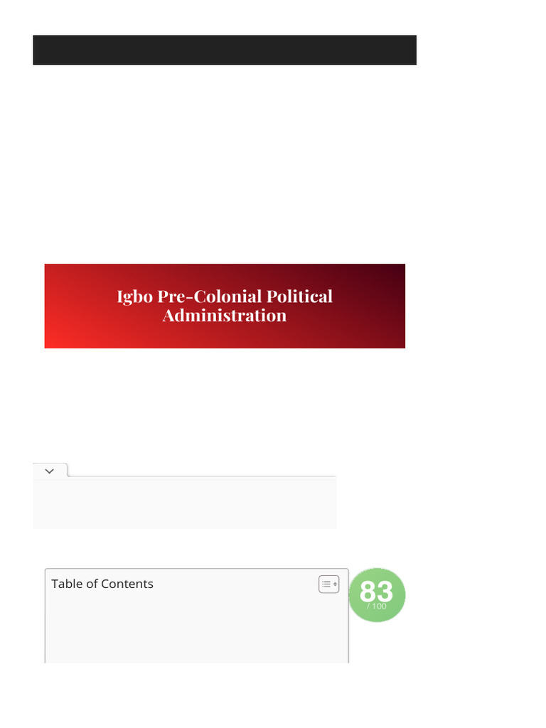 Igbo Pre-Colonial Political Administration - StudyHQ - Net (2024 PDF ... Igbo Pre-Colonial Political Administration - StudyHQ - Net (2024 PDF ...