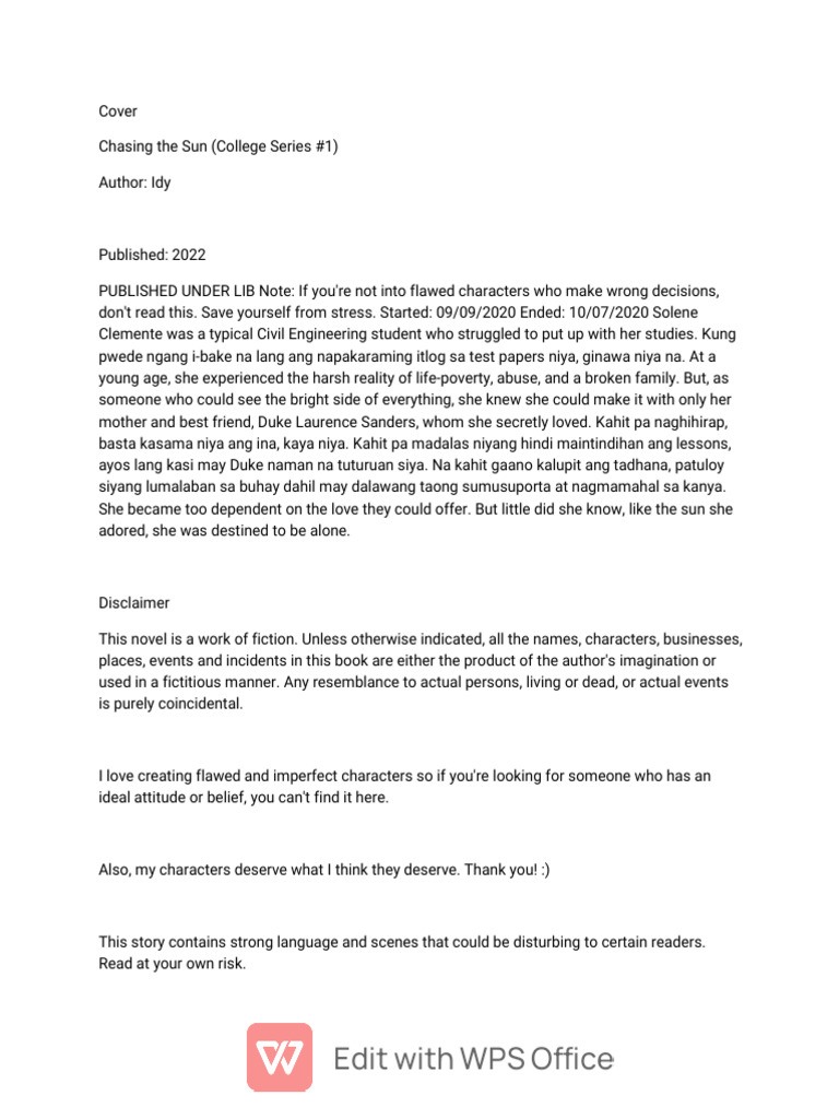 Chasing The Sun (College Series 1) | PDF