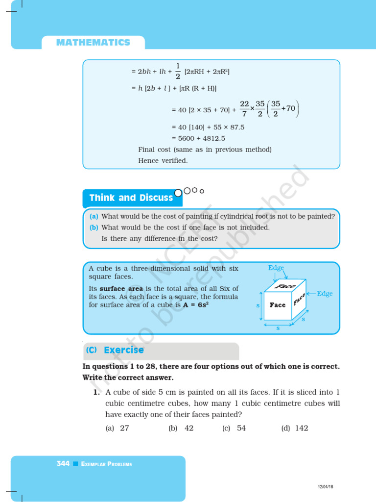 Mensuration Assignment 1 | PDF | Area | Volume