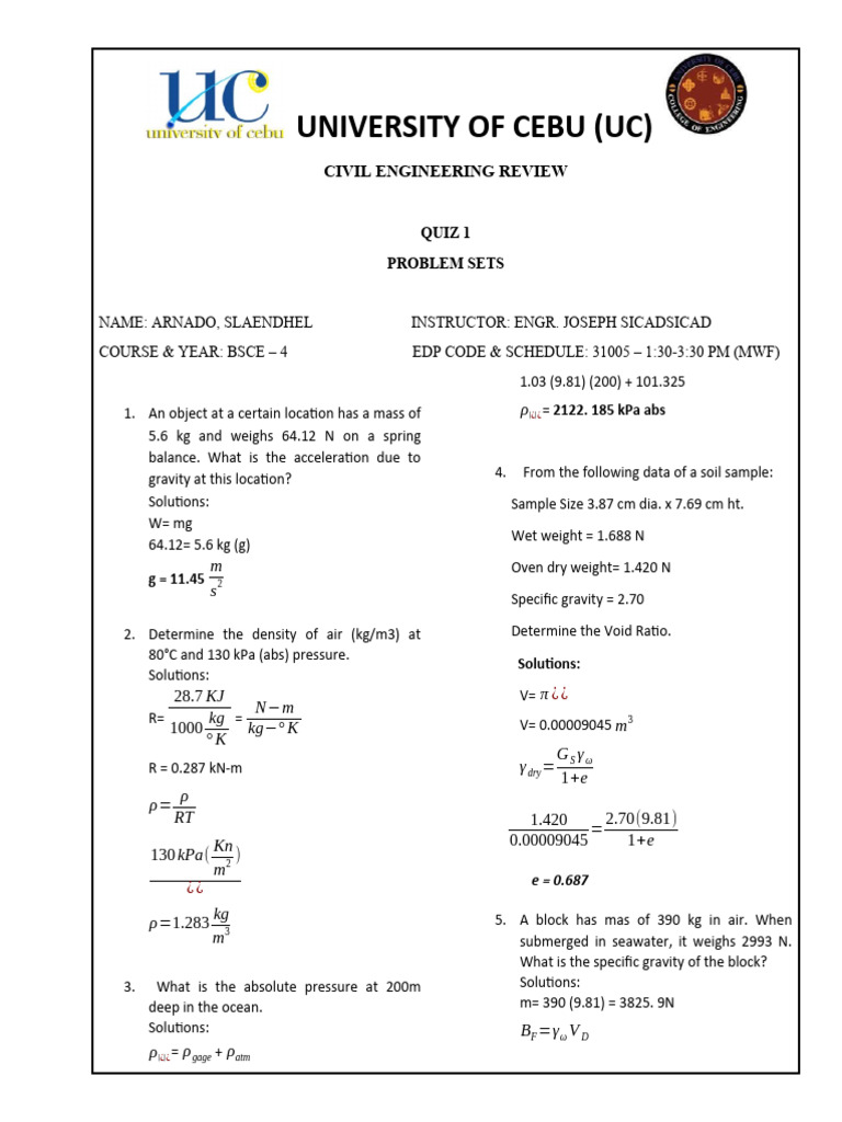 Ec 2 Problem Set | PDF | Density | Physical Geography