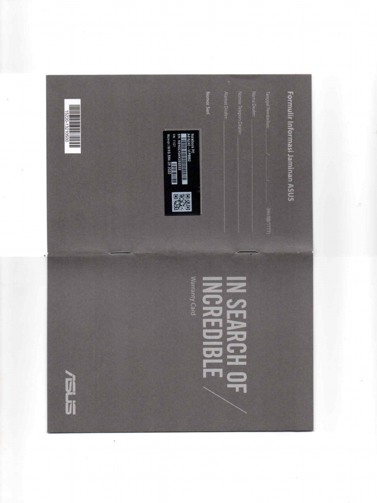 Garansi Asus Core I5 | PDF