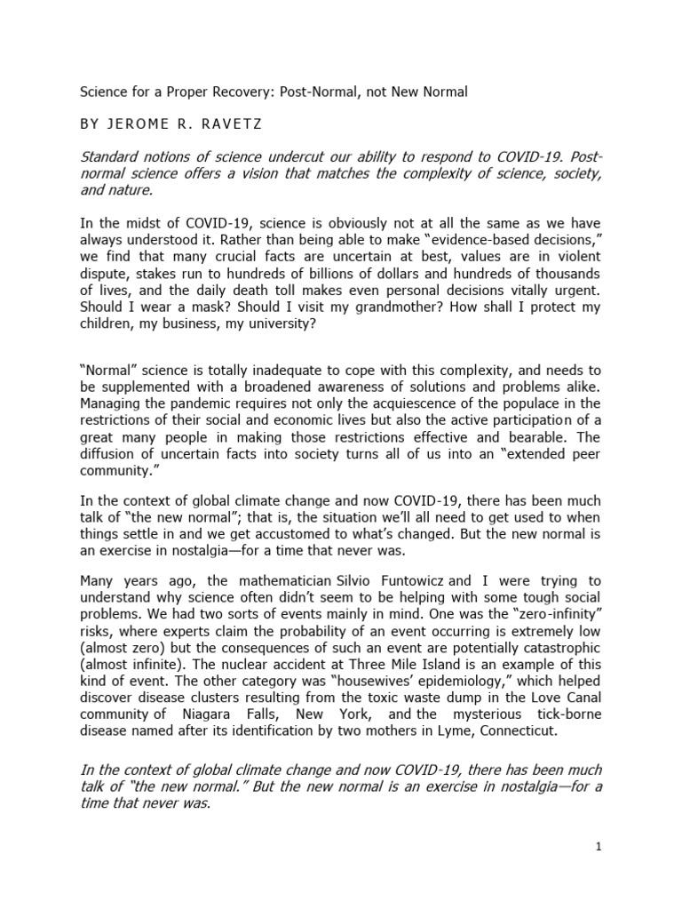 Jerome Ravetz Article | PDF