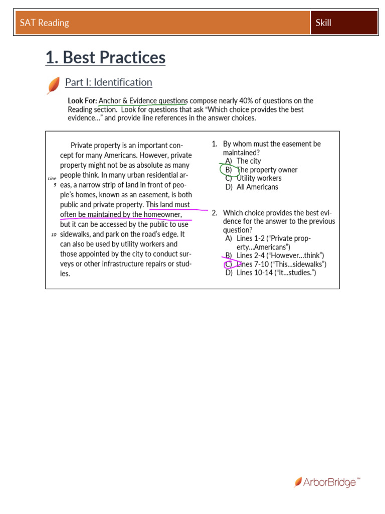 SAT Practice for Reading Comprehension | PDF