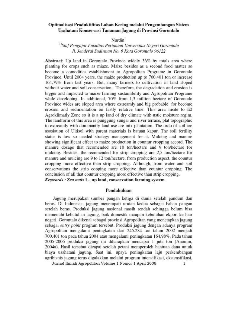 Optimalisasi Produktifitas Lahan Kering Melalui Pengembangan Sistem ...