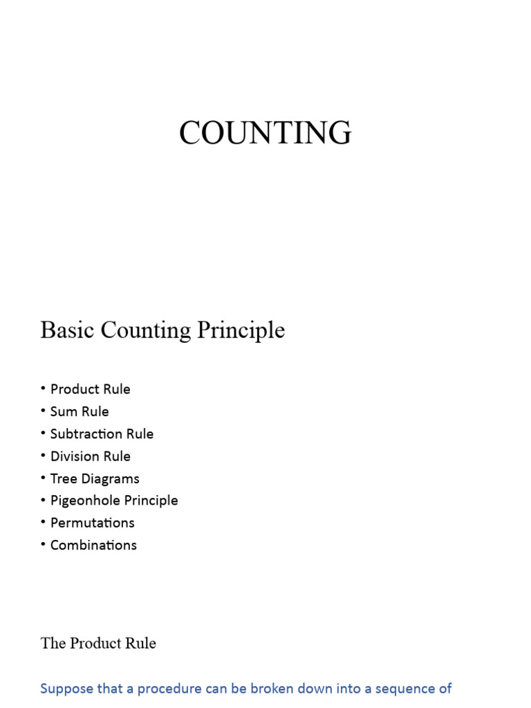 COUNTING | PDF | Set (Mathematics) | Function (Mathematics)