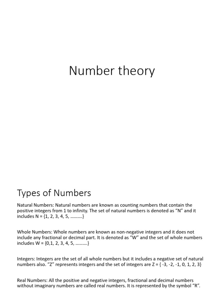 Number Theory | PDF | Numbers | Decimal