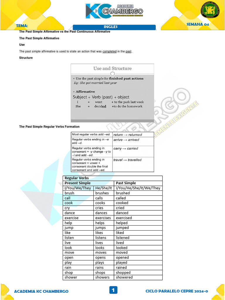 Ingles - S4 - T - PC - Academia - KC Chambergo 22 01 2024 | PDF