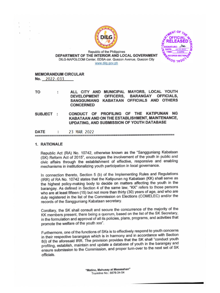 Youth Profiling for Sangguniang Kabataan | PDF | Government