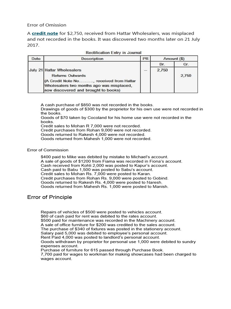 Accounting Errors and Corrections Guide | PDF | Law | Home & Garden