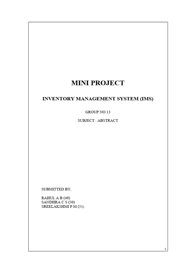 Mini Project | PDF