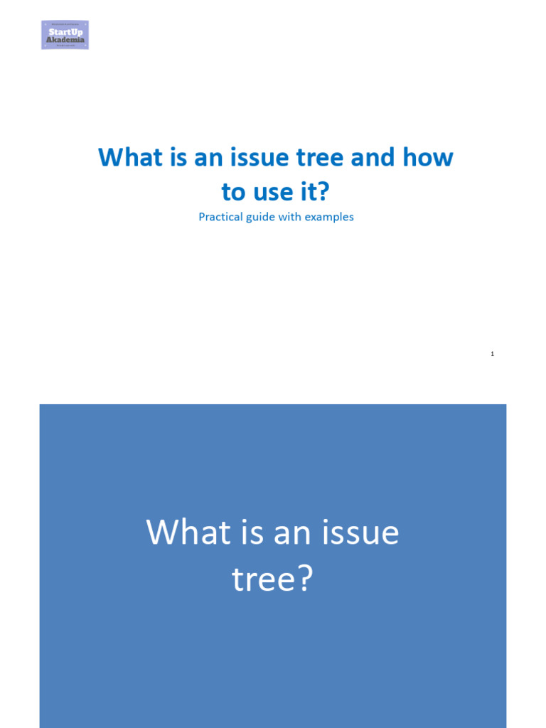 29.1 Issue Tree - What It Is - Upload Version | PDF | Analysis | Supply ...